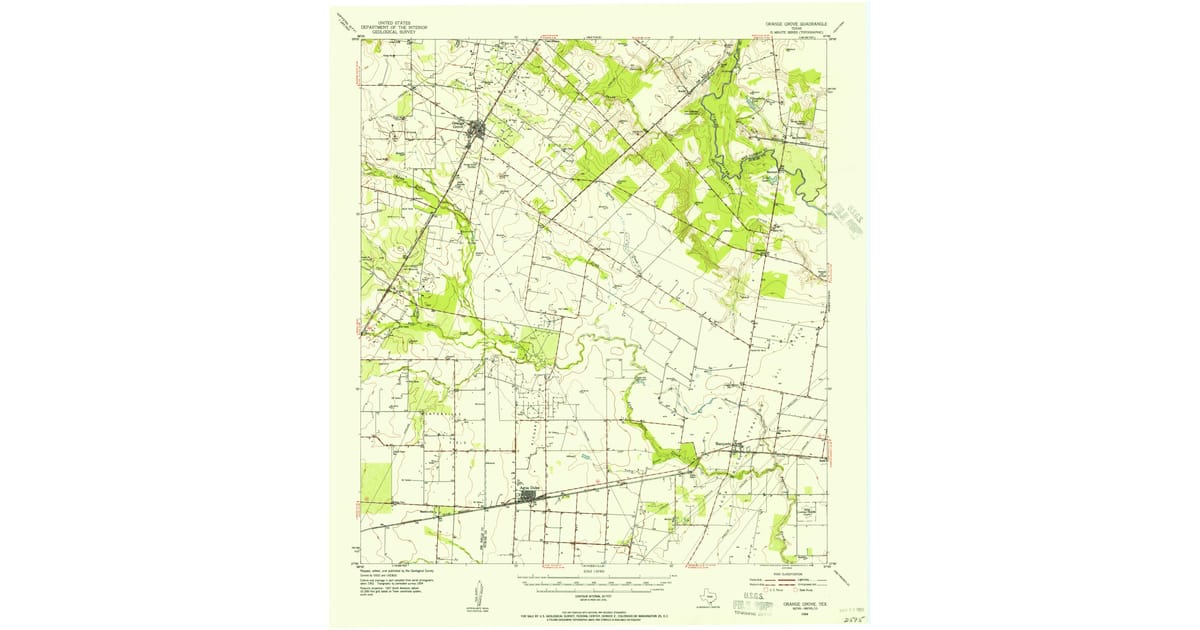 1954 Map of Orange Grove, TX — High-Res | Pastmaps