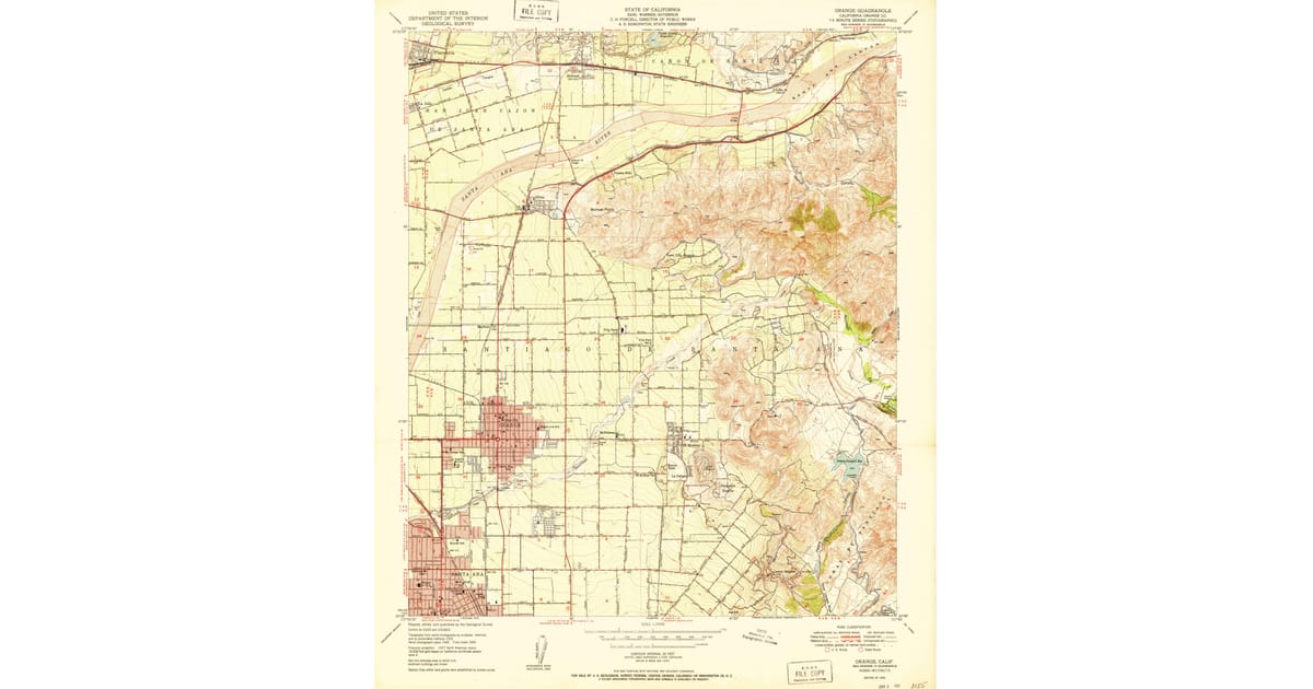 1950s Maps of Santa Ana Triangle, Santa Ana Triangle | Pastmaps