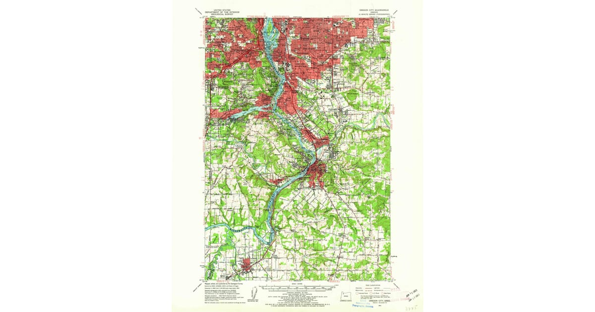 1960s Maps of Bryant Woods, Lake Oswego | Pastmaps