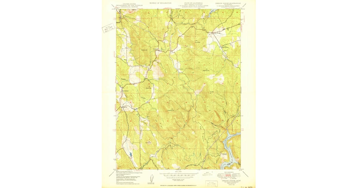1950 Map of Oregon House, Yuba County, CA — High-Res | Pastmaps