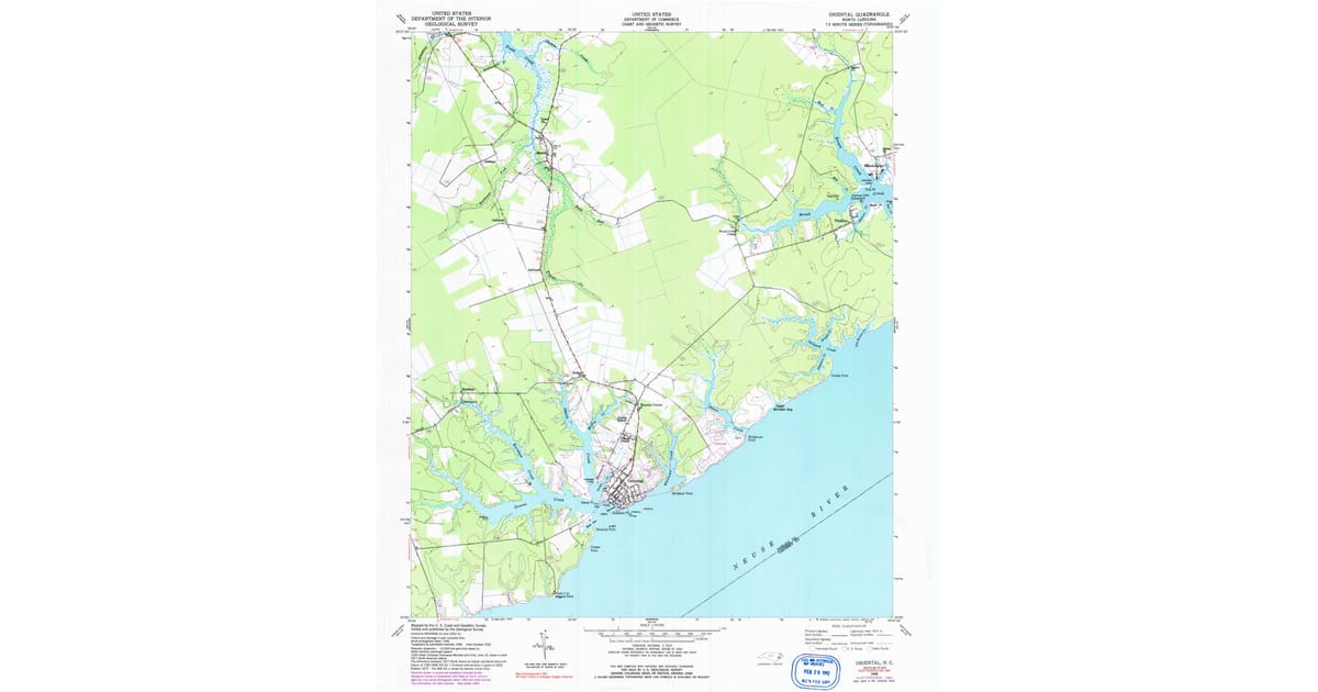 Old Maps of Pamlico County, NC for Hiking & Exploration | Pastmaps