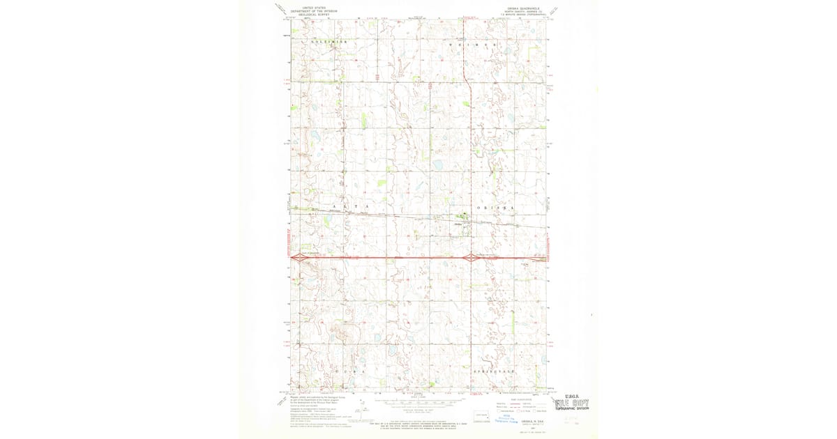 1967 Map of Oriska, ND — High-Res | Pastmaps