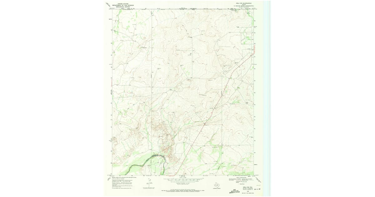 1968 Map of Orla NE, Loving County, TX — High-Res | Pastmaps