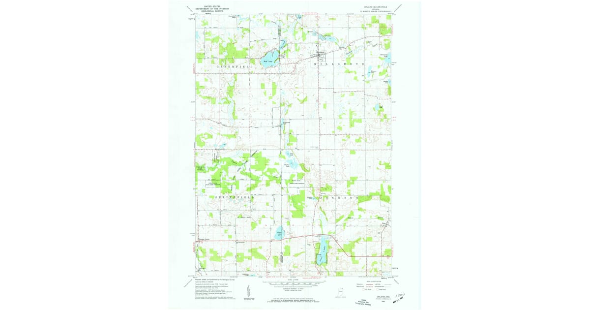 1960 Map of Orland, IN — High-Res | Pastmaps