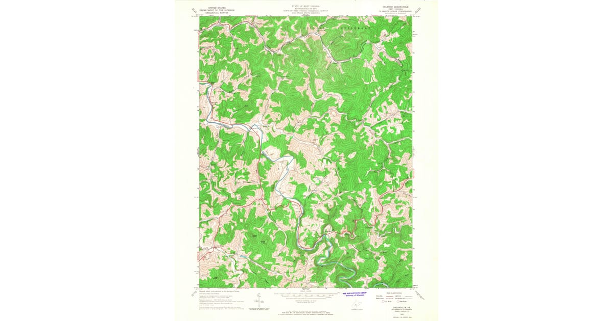 1965 Map of Orlando, Braxton County, WV — High-Res | Pastmaps