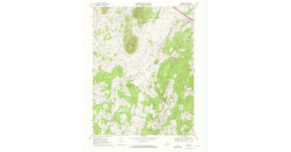 1970 Map of Orlean, Fauquier County, VA — High-Res | Pastmaps
