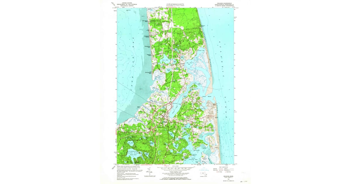 1962 Map of Orleans, Barnstable County, MA — High-Res | Pastmaps