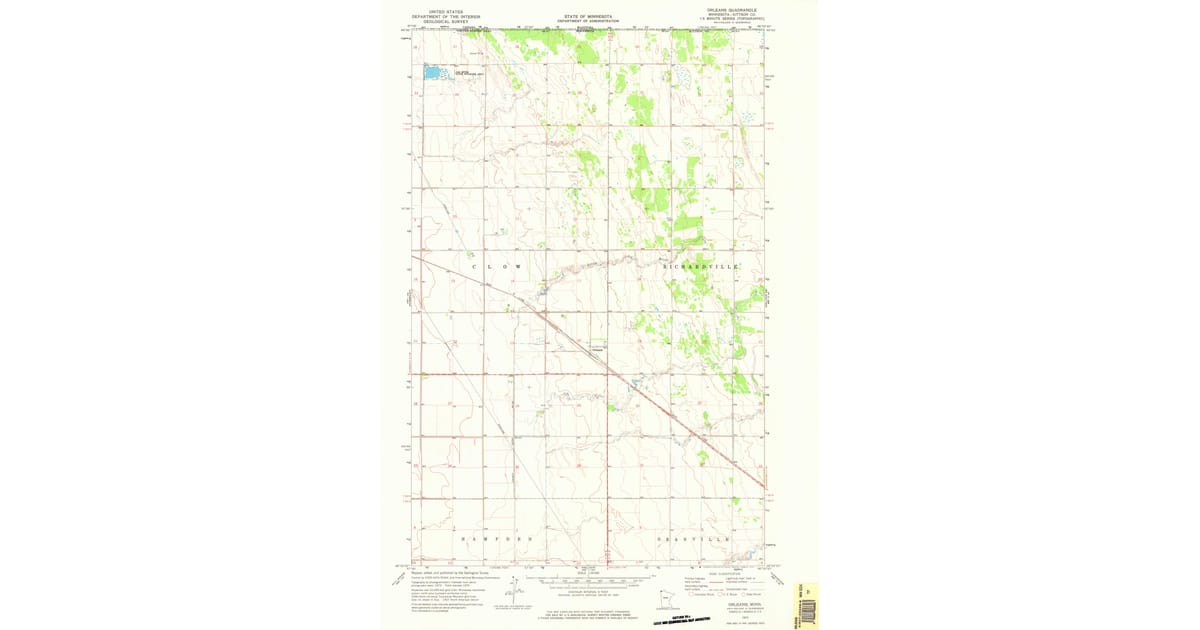 1974 Map of Orleans, Kittson County, MN — High-Res | Pastmaps