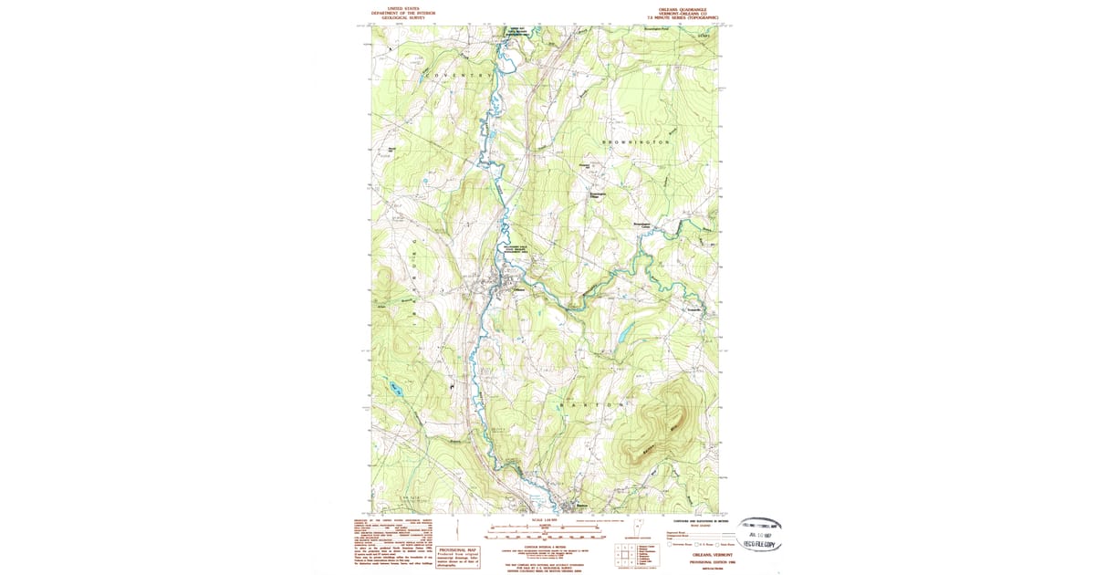 1986 Map of Orleans, VT — High-Res | Pastmaps