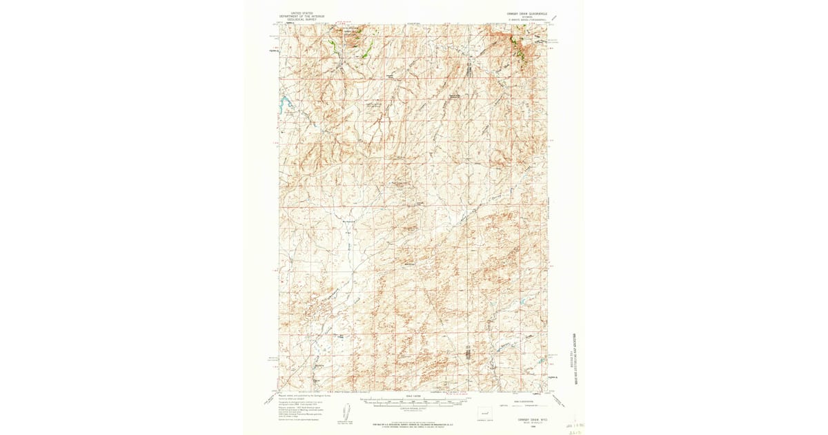 1959 Map of Ormsby Draw, Natrona County, WY — High-Res | Pastmaps