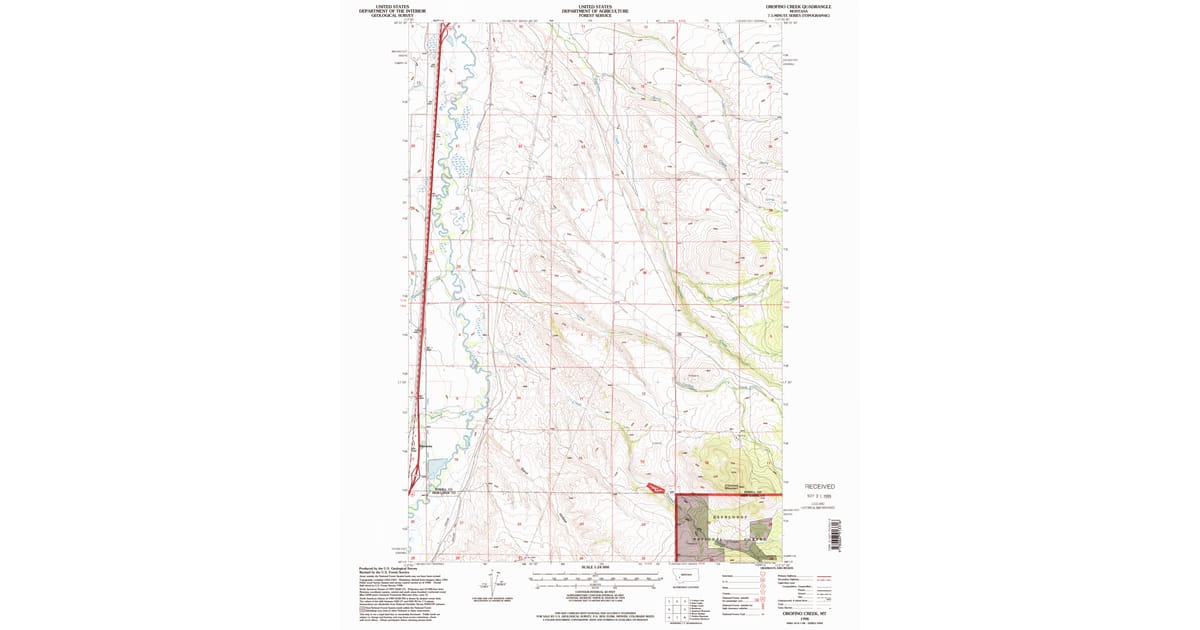 1996 Map of Orofino Creek, Powell County, MT — High-Res | Pastmaps