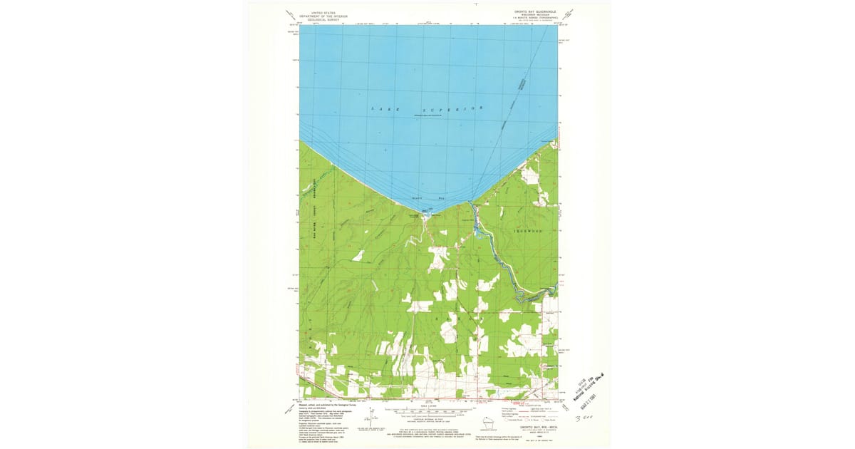 1980 Map of Oronto Bay, Iron County, WI — High-Res | Pastmaps