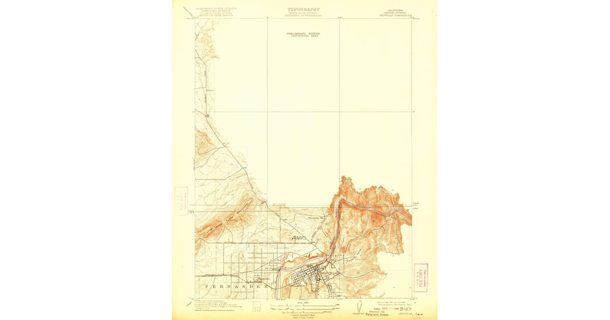 1912 Map of Oroville, CA — High-Res, 1922 Print | Pastmaps