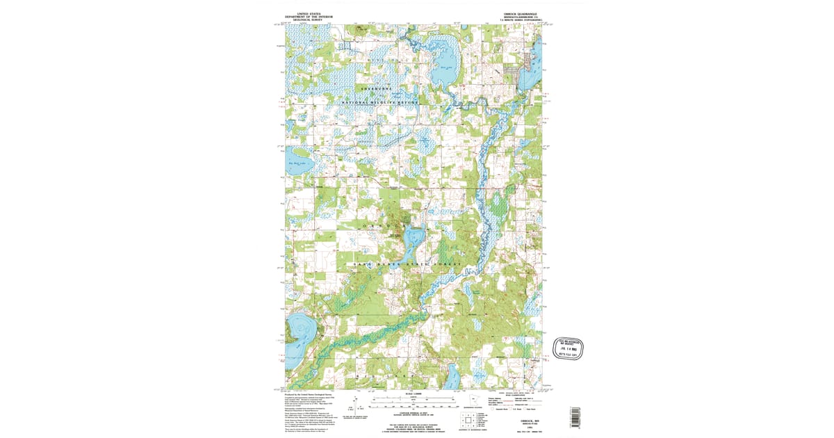 1991 Map of Orrock, Sherburne County, MN — High-Res | Pastmaps
