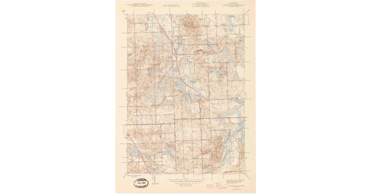 1945 Map of Ortonville, MI — High-Res | Pastmaps