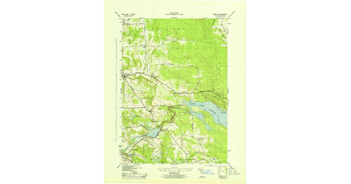 1943 Map of Orwell, Oswego County, NY — High-Res | Pastmaps