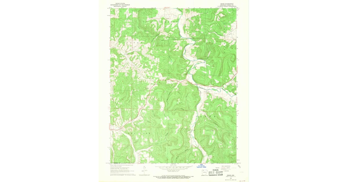 1968 Map of Osage, Carroll County, AR — High-Res | Pastmaps