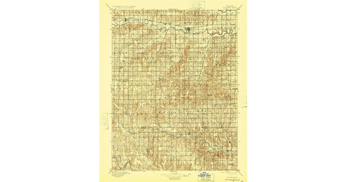 1896 Map of Osborne, KS — High-Res, 1924 Print | Pastmaps