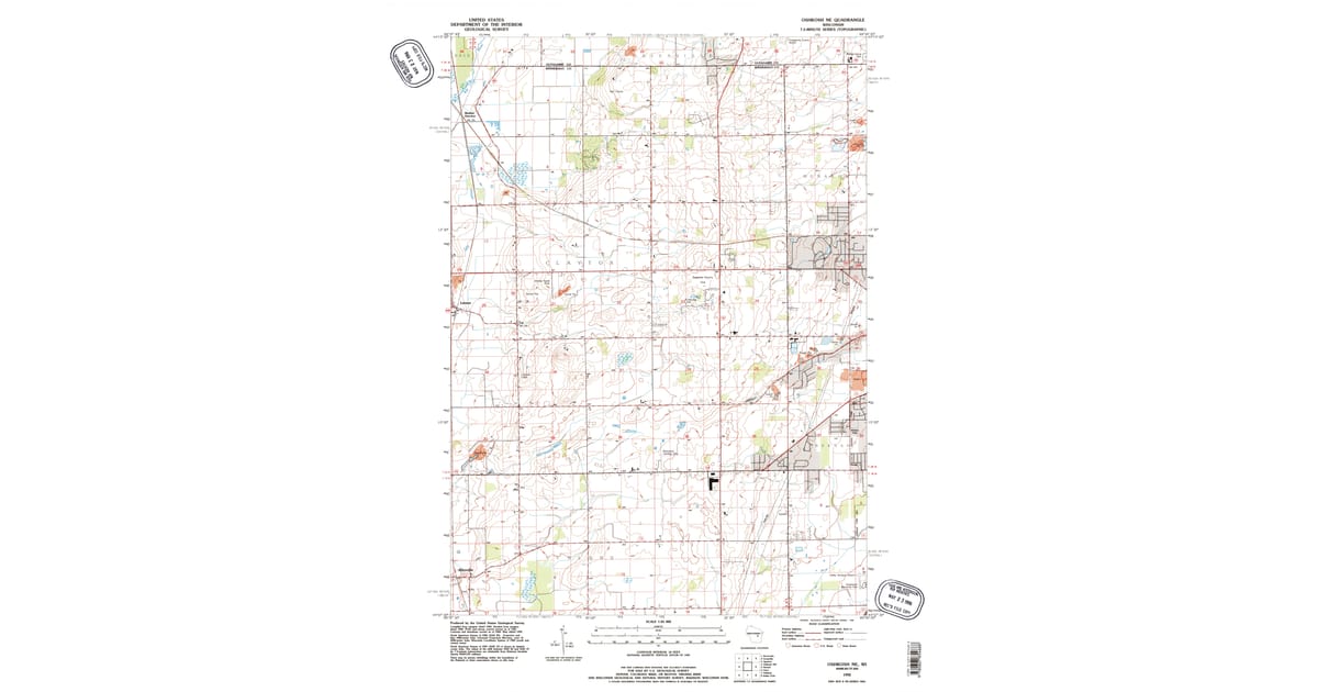 1992 Map of Oshkosh NE, Winnebago County, WI — High-Res | Pastmaps