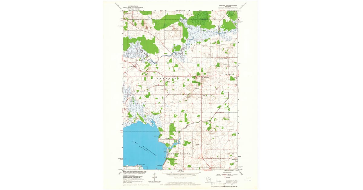 1961 Map of Oshkosh NW, Winnebago County, WI — High-Res | Pastmaps