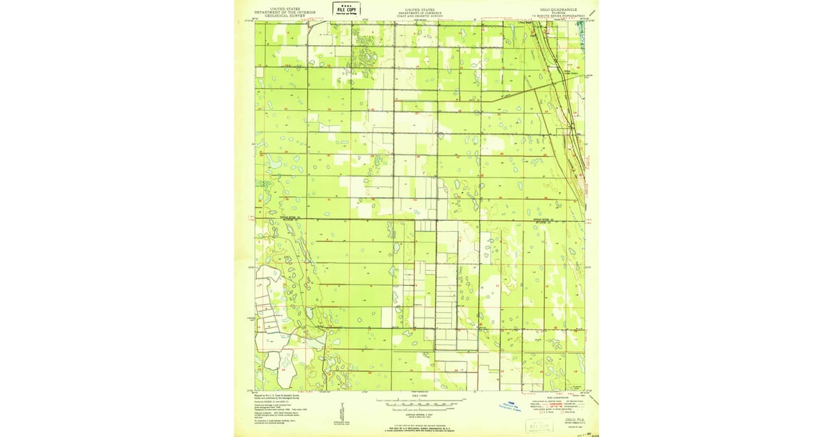 1950 Map of Oslo, Indian River County, FL — High-Res | Pastmaps