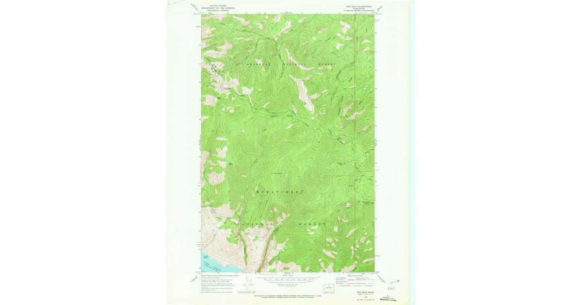 1968 Map of Oss Peak, Chelan County, WA — High-Res | Pastmaps