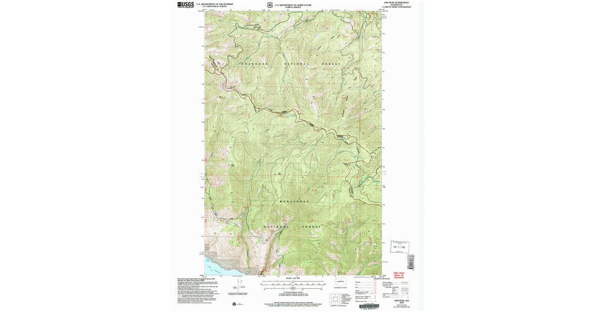 2004 Map of Oss Peak, Chelan County, WA — High-Res | Pastmaps