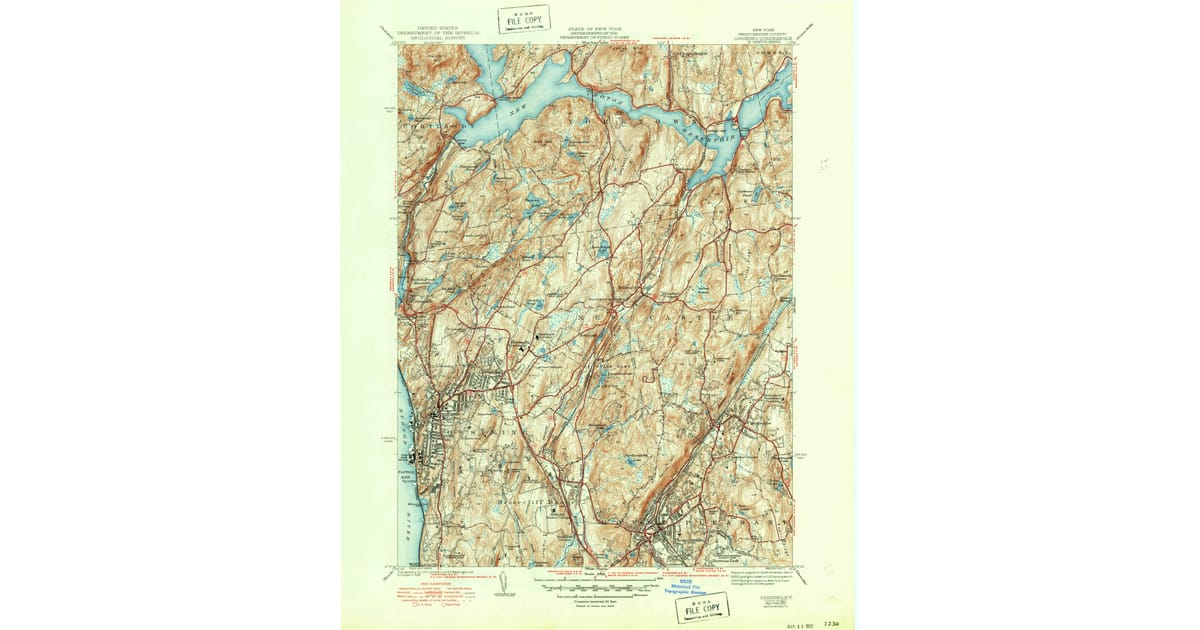 1943 Map of Ossining, Westchester County, NY — High-Res, 1950 Print ...