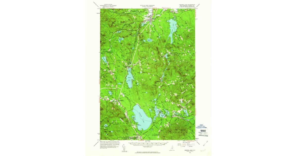 1958 Map of Ossipee Lake, Carroll County, NH — High-Res | Pastmaps