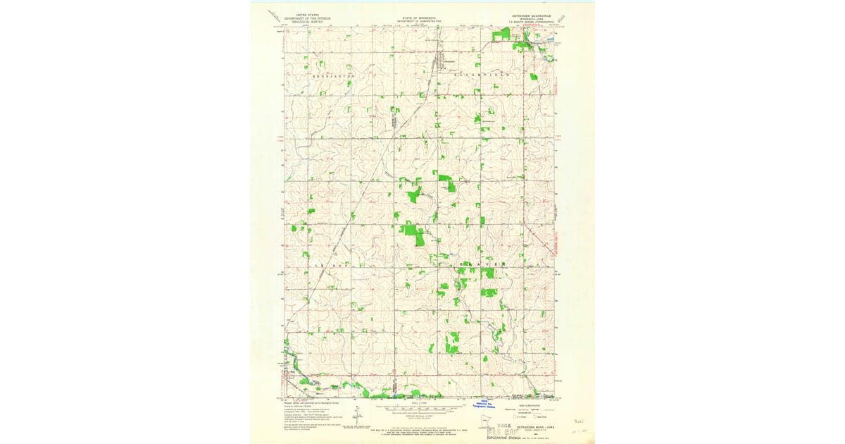 1965 Map of Ostrander, MN — High-Res | Pastmaps