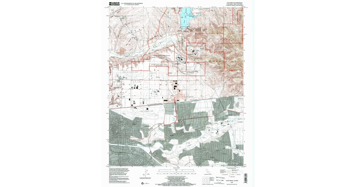 1996 Map of Otay Mesa, San Diego County, CA — High-Res | Pastmaps