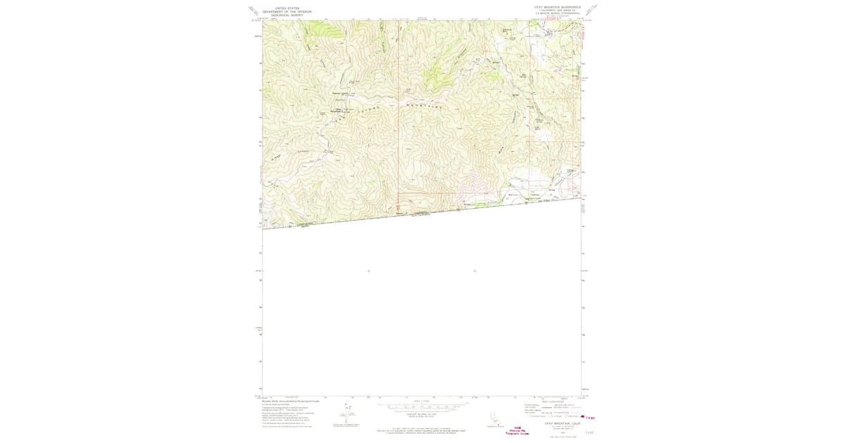 1972 Map of Otay Mountain, San Diego County, CA — High-Res | Pastmaps