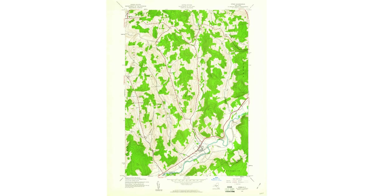 1943 Map of Otego, Otsego County, NY — High-Res | Pastmaps