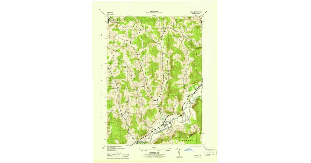 1945 Map of Otego, Otsego County, NY — High-Res | Pastmaps