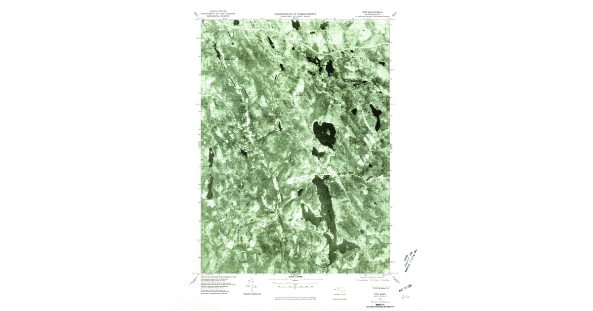 1975 Map of Otis, Berkshire County, MA — High-Res | Pastmaps