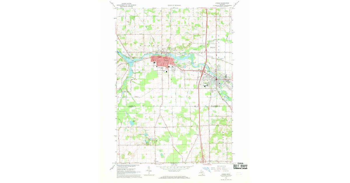 1967 Map of Otsego, MI — High-Res | Pastmaps