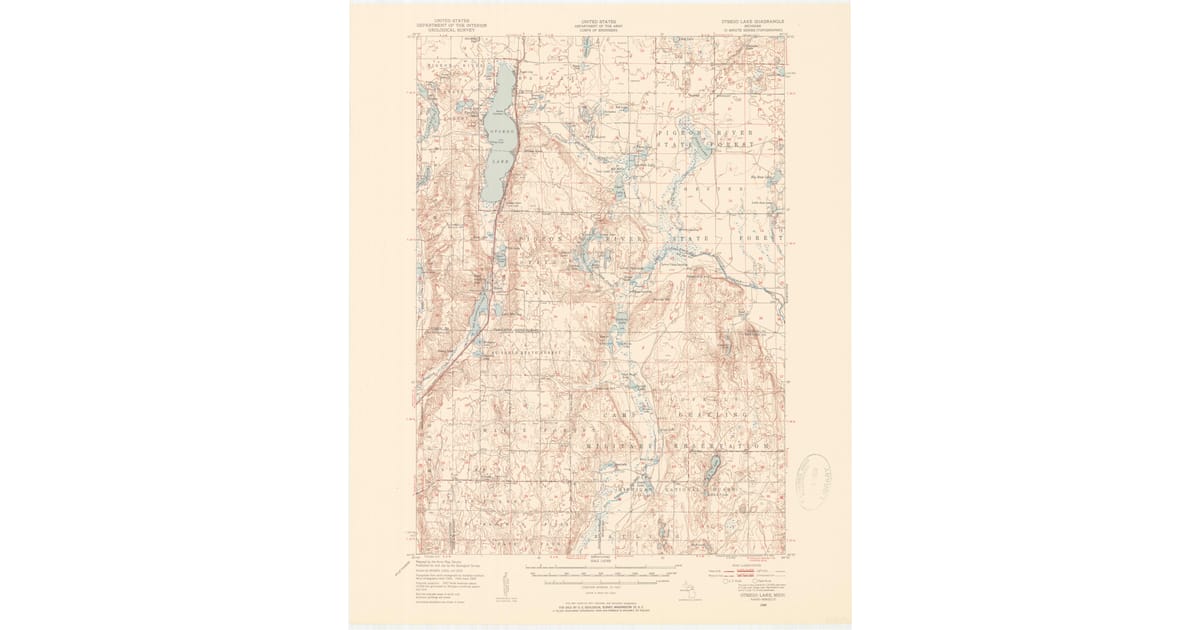 1949 Map of Otsego Lake, Otsego County, MI — High-Res | Pastmaps