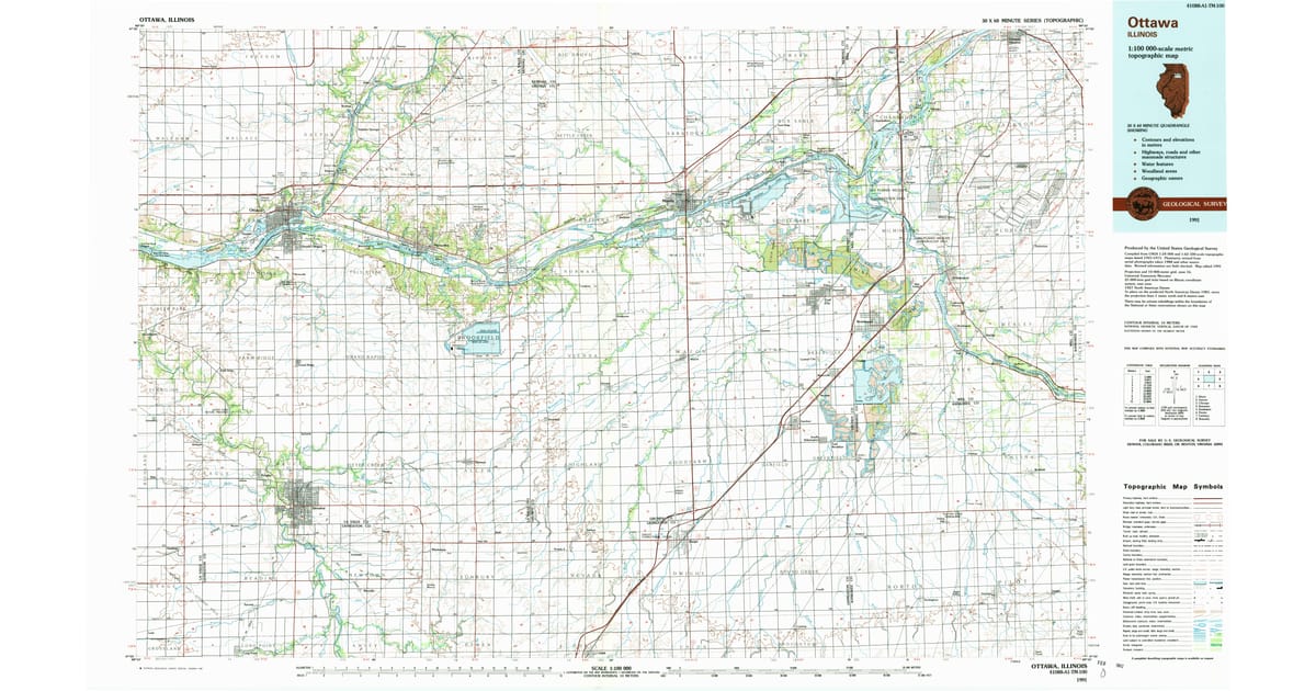 1991 Map of Ottawa, IL — High-Res | Pastmaps