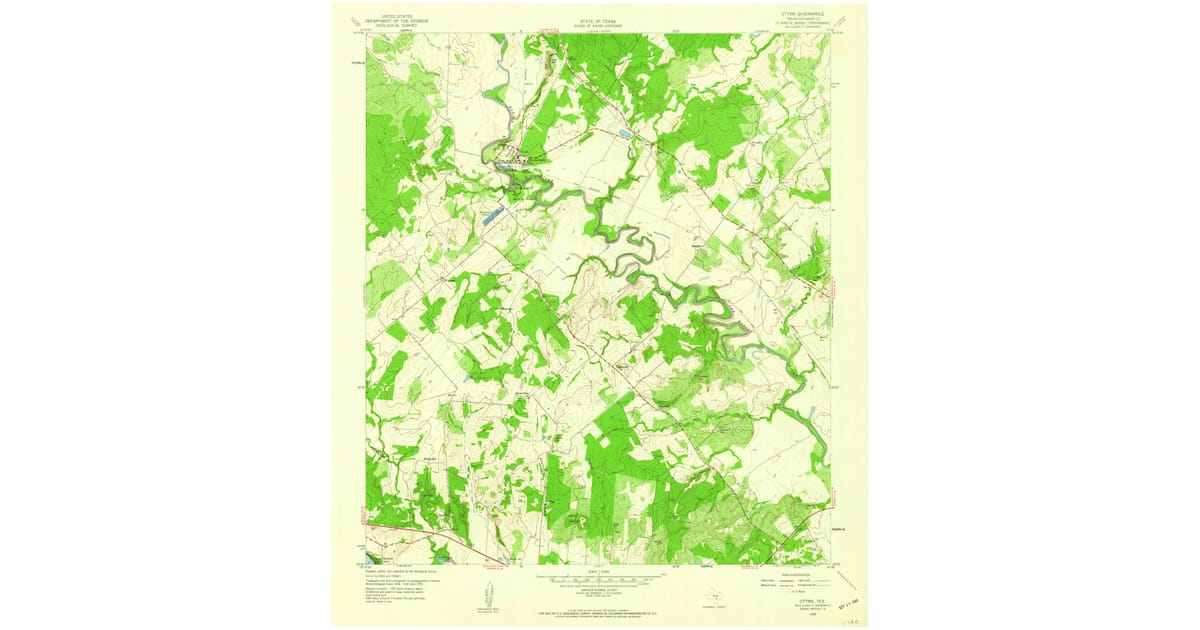 1959 Map of Ottine, Gonzales County, TX — High-Res | Pastmaps