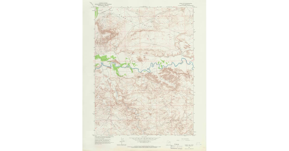 1964 Map of Ouray SE, Uintah County, UT — High-Res | Pastmaps