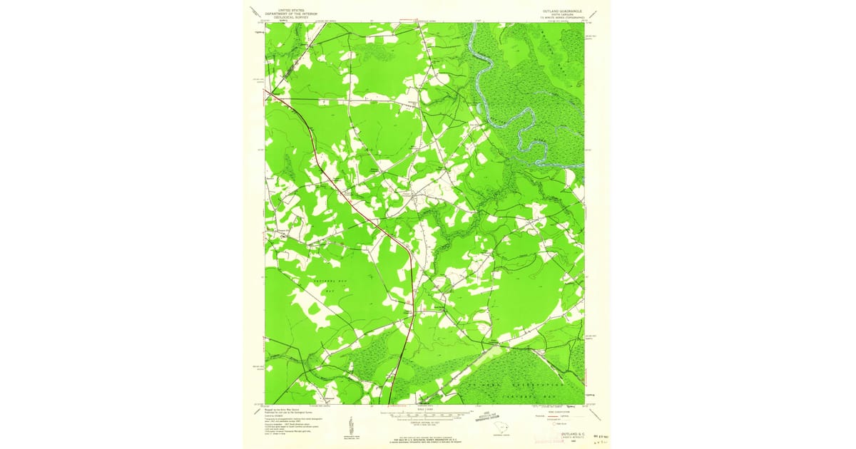 Old Maps of Outland, SC | Pastmaps