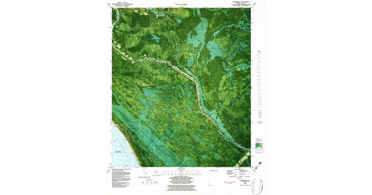 1982 Map of Overstreet, Gulf County, FL — High-Res | Pastmaps