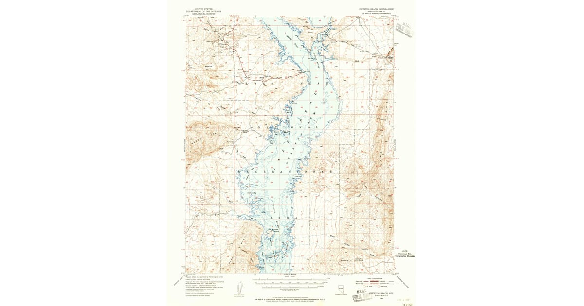 1953 Map of Overton Beach, Clark County, NV — High-Res | Pastmaps