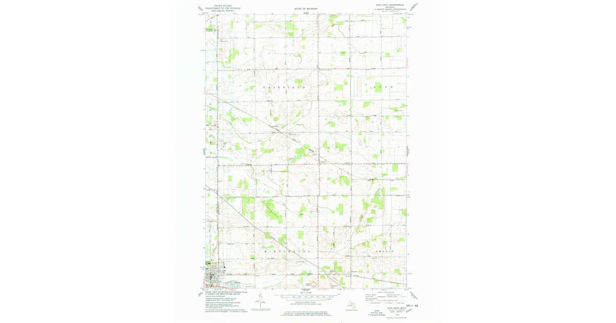 1974 Map of Ovid East, Shiawassee County, MI — High-Res | Pastmaps