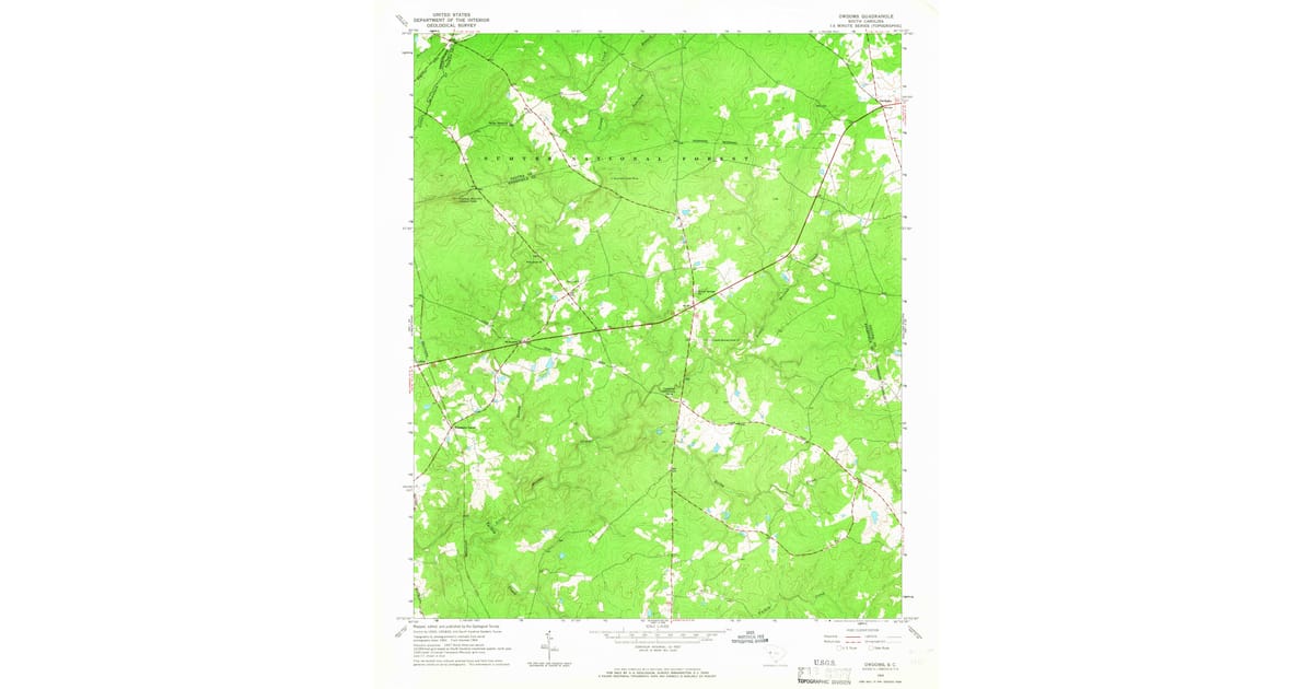 1964 Map of Owdoms, Edgefield County, SC — High-Res | Pastmaps