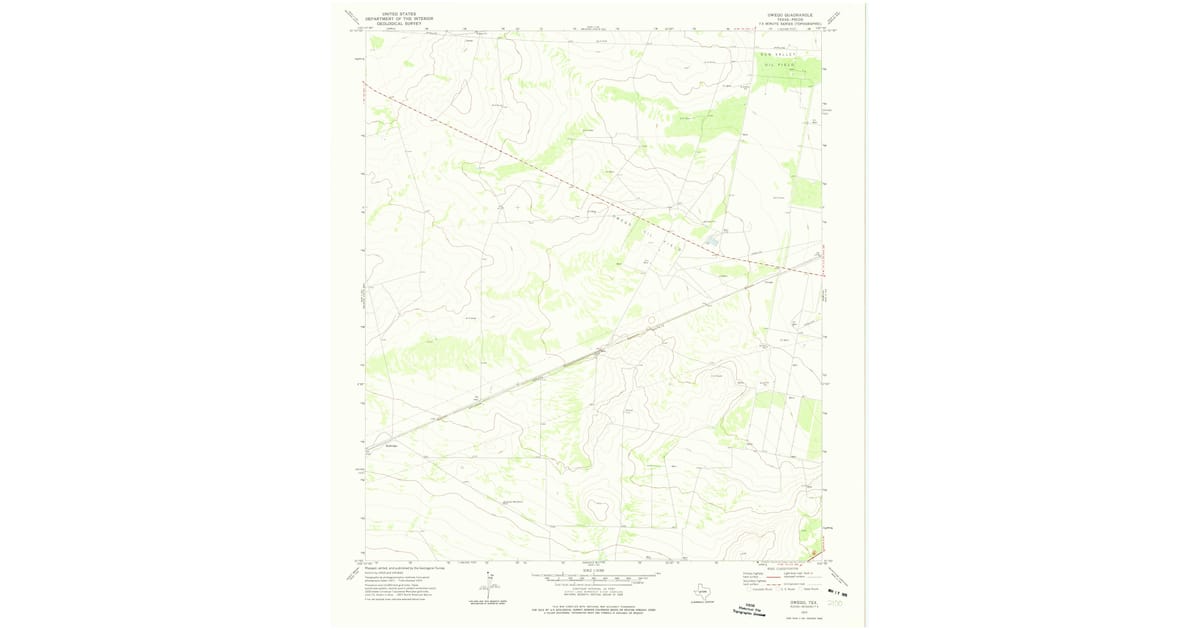 1972 Map of Owego, Pecos County, TX — High-Res | Pastmaps