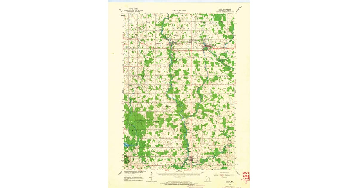 1963 Map of Owen, WI — High-Res | Pastmaps