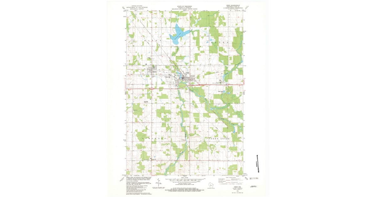 1982 Map of Owen, WI — High-Res | Pastmaps