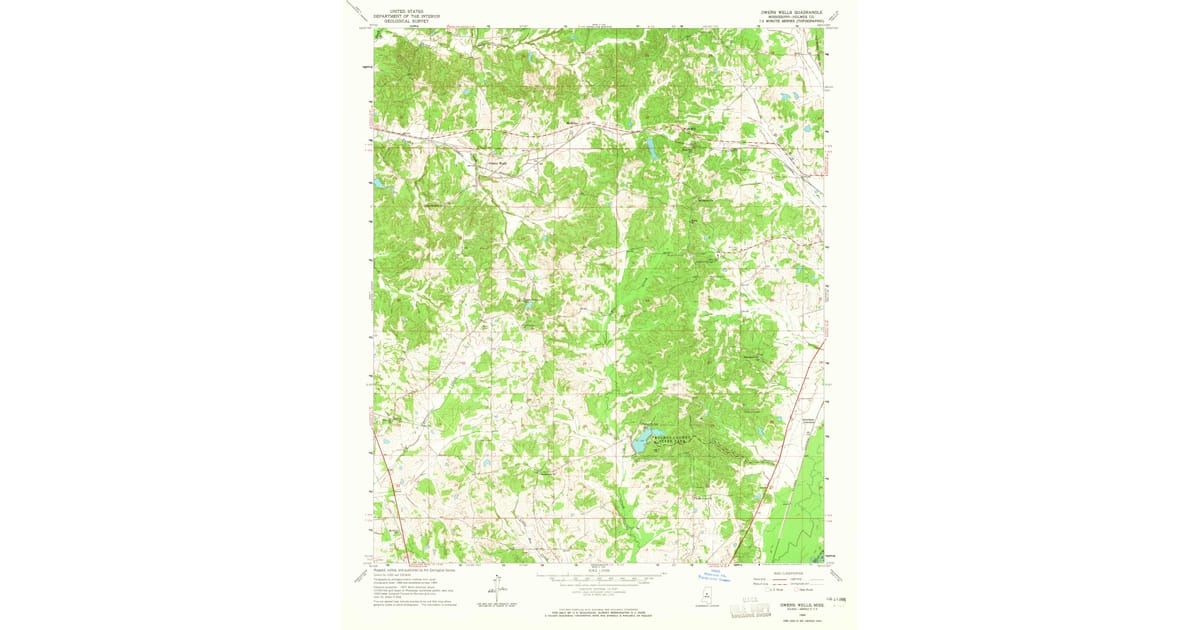1964 Map of Owens Wells, Holmes County, MS — High-Res | Pastmaps