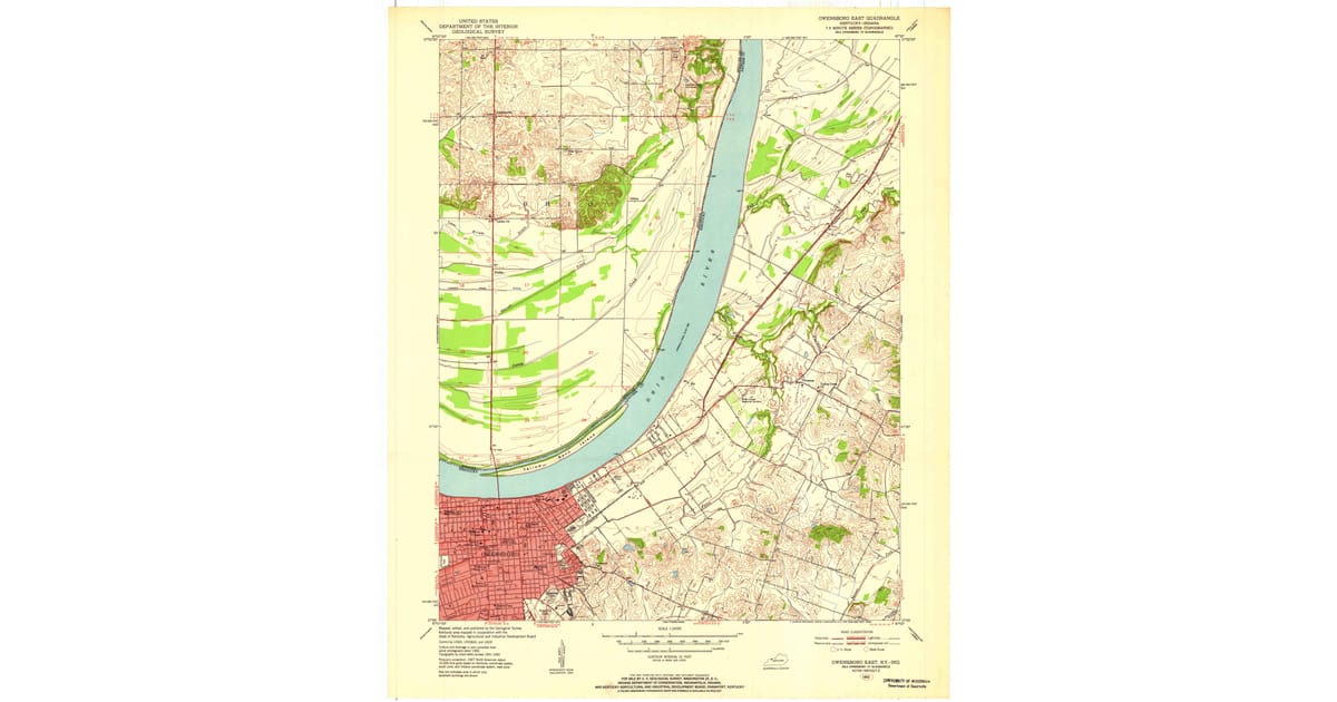 1952 Map of Owensboro East, Daviess County, KY — High-Res | Pastmaps